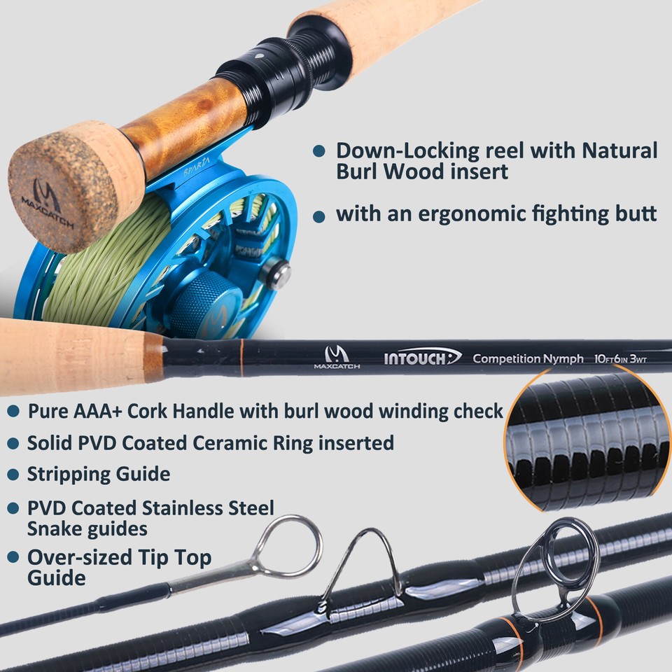Maxcatch Competition InTouch 2/3wt Nymph Fly Rod for euro nymphing fly ...