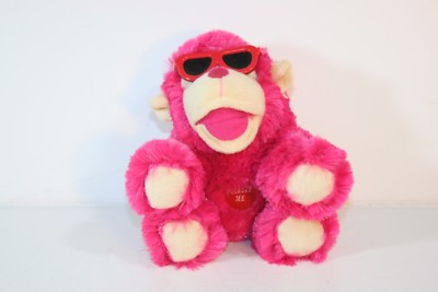 Walmart MONKEY 6" Plush Whistles Cat Call Pink Chimp Gorilla Orangutan ...