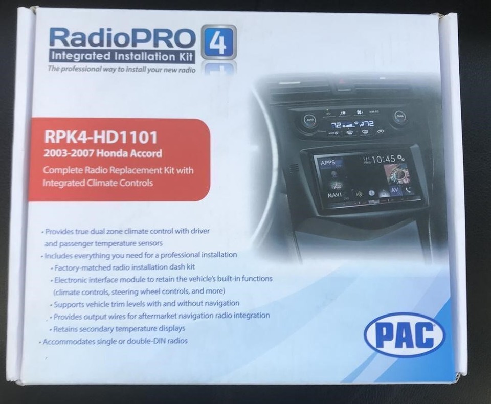 PAC RPK4-HD1101 Double/Single DIN Stereo Dash Install Kit 2003-07 Honda ...