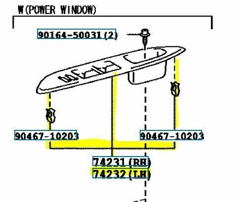 7423252420 Genuine Toyota Panel Front Armrest Base Upper LH 74232-52420 ...