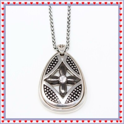 Brighton Crosspoint Silver Crystal Cross Pendant Necklace | eBay