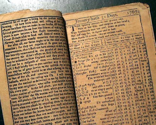 Rare 18th Century AMERICAN COLONIAL 1767 Nathaniel Ames Boston POCKET ...