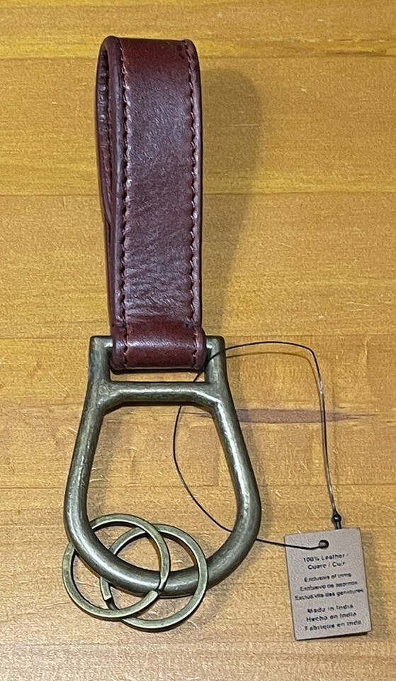 We The Free People Derby Leather Dual Key Ring Burgundy Red NWT $42 | eBay