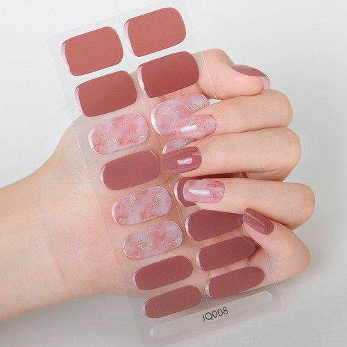 Quinnas Gel Nail Stickers, Semi Cured Gel Nail Strips, Gel Wraps for ...