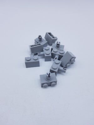 LEGO LOT 10 X BRICK 1X2 W HORIZONTAL SNAP L.B.GRAY REF 44865 / 6321770 ...
