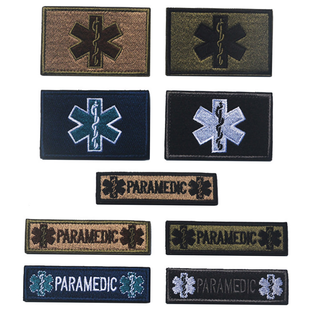 9PCS PARAMEDIC Medic First Aid TAB EMT EMS STAR of LIF HOOK LOOP PATCH ...