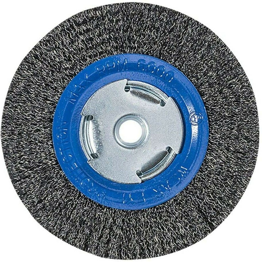 6" Inch Crimped Wire Wheel for Bench Grinder 2", 1/2", or 5/8" Arbor ...