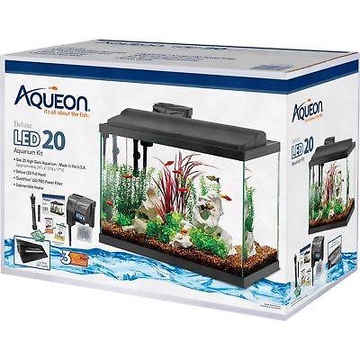 Aqueon Deluxe LED Aquarium Kit Black 20 Gallon | eBay
