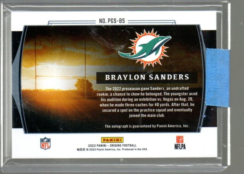 2023 Panini Origins Football Proving Ground Auto Braylon Sanders #1/99 ...