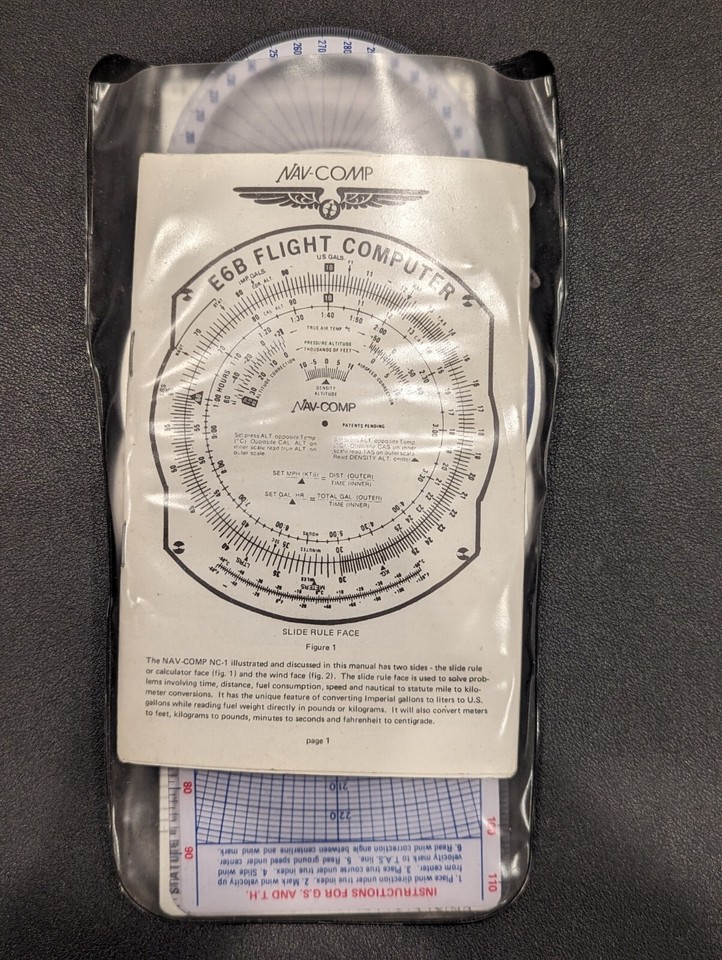 Vintage Cessna Pilot Center CPC Flight Computer and E6B Flight Computer ...