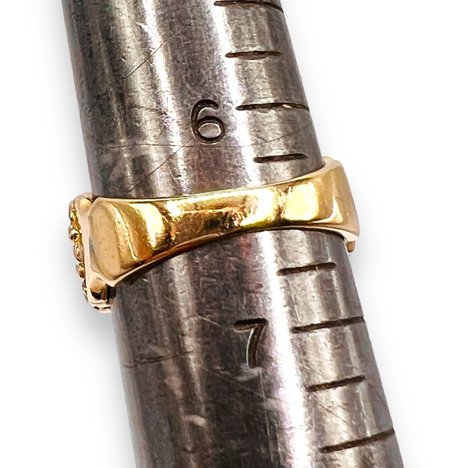 Vintage Ornate Red Garnet 14k Yellow Gold Band Ring 7.5 Grams 6.5 | eBay