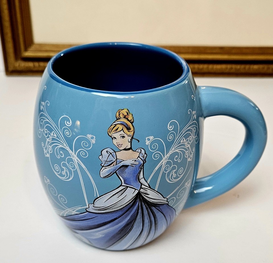 Walt Disney's Princess Cinderella Blue Coffee 18oz Oval Mug "Dreams ...