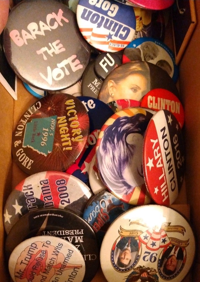 Lot 50+ Political Pin-Back Buttons Bill Hillary Clinton Gore Obama ...
