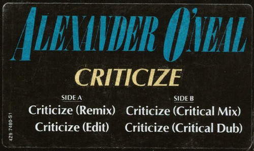 Alexander O'Neal - Criticize (12") (Very Good Plus (VG+)) 3141530870 | eBay