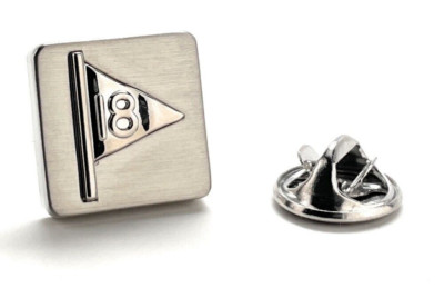 Lapel Pin 18 Hole Flag Golf Enamel Pin Brush and Shinny Silver Golfers ...