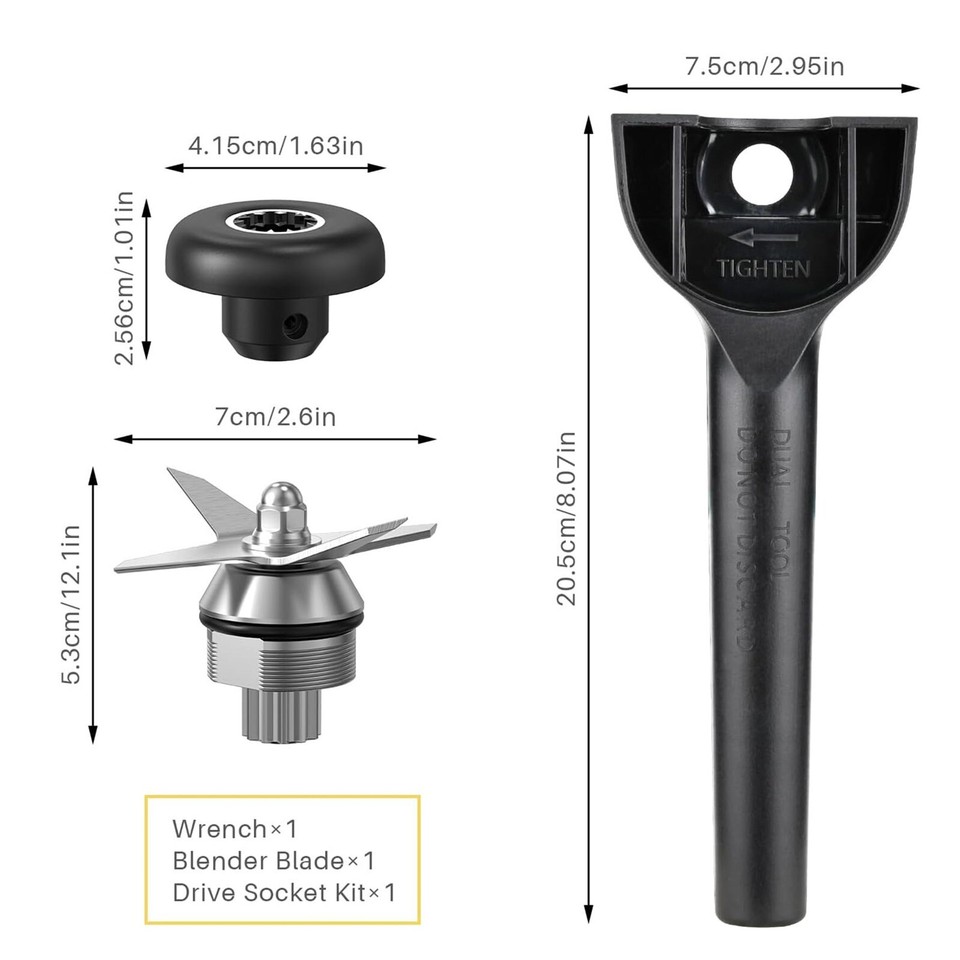 For Vitamix 5200 Series Blender Wet Blade Assembly Wrench & Removal ...