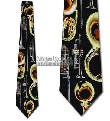 Brass Instrument Tie Music Neckties Mens Trombone Trumpet Neck Ties ...