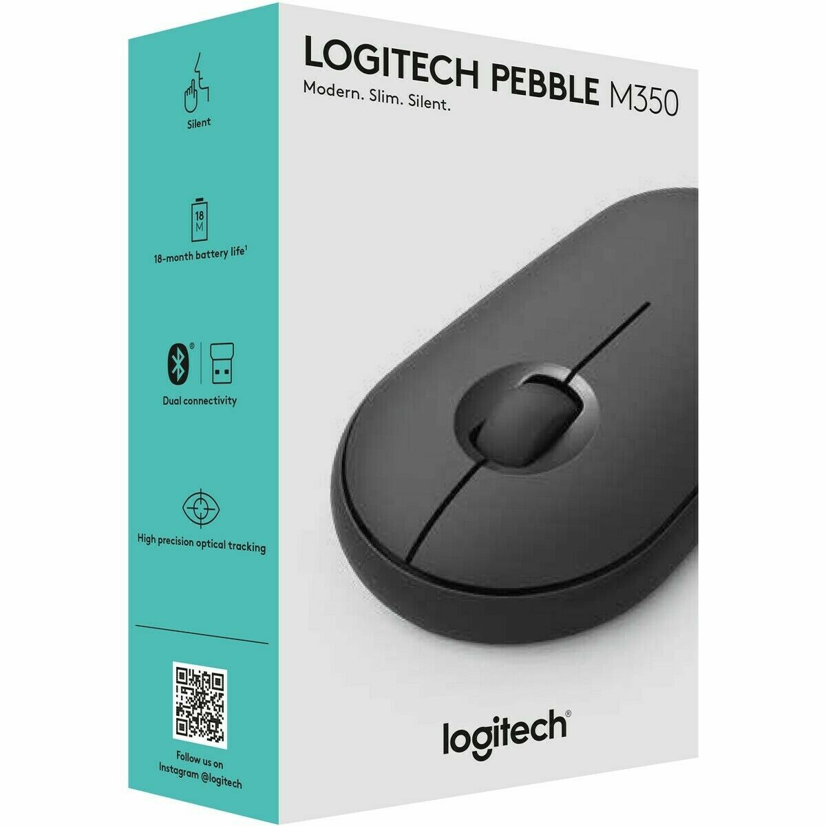 Logitech Pebble M350 Wireless Optical Mouse Black / White / Pink | eBay ...