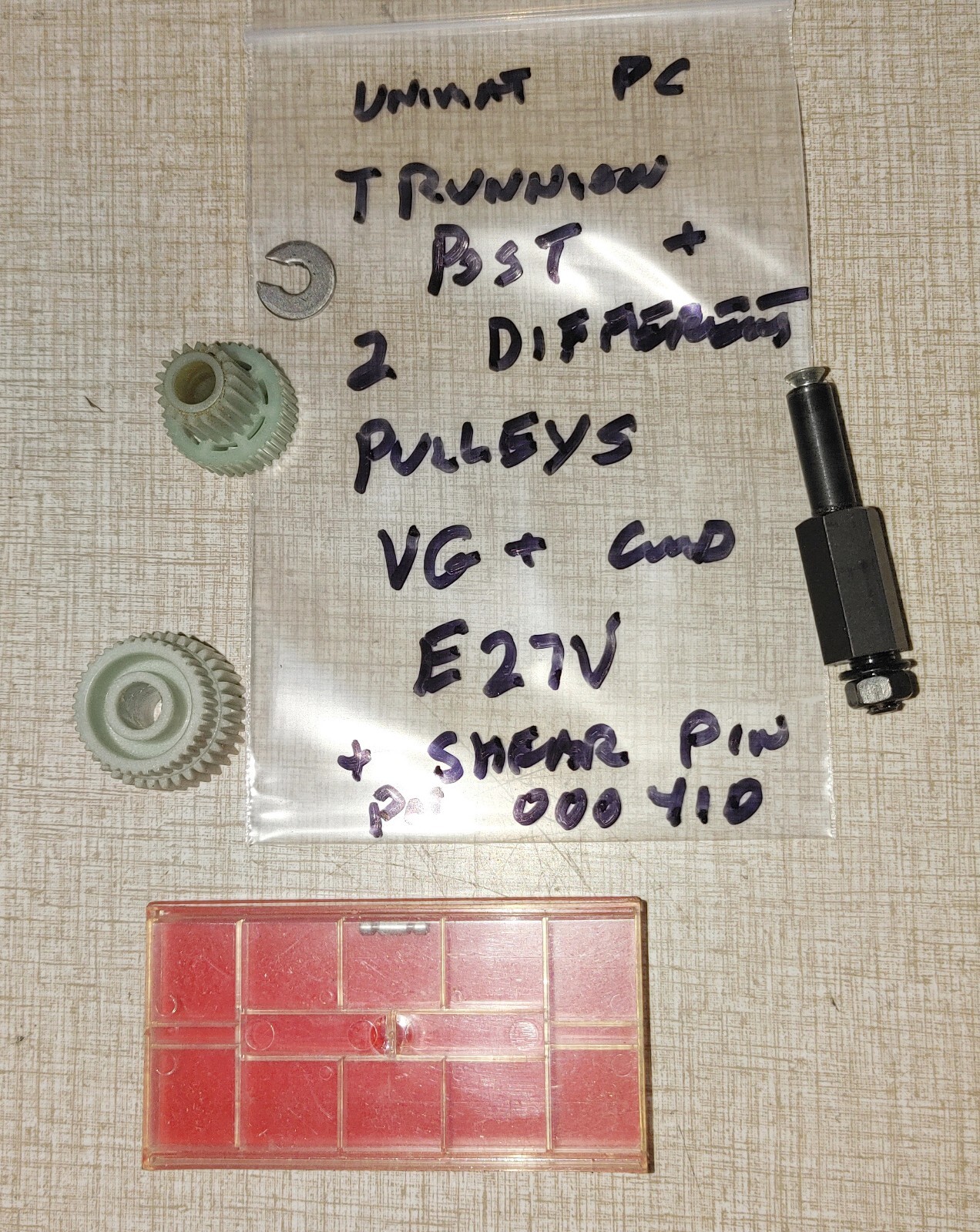 Emco Unimat Basic PC Lathe Trunnion Post & Gear Set & Shear Pin E27V | eBay