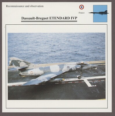 Dassault Breguet Etendard IVP Edito Service Warplane Air Military Card ...