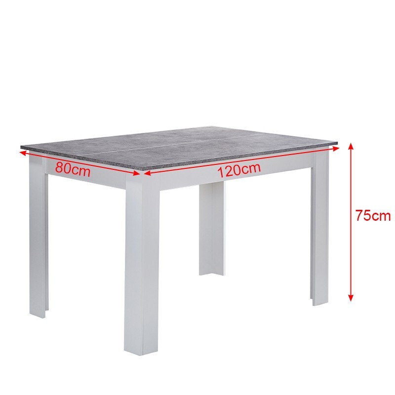 Dining Table Wood Rectangular Kitchen Dining Room 4 Seaters 120*80*75 ...