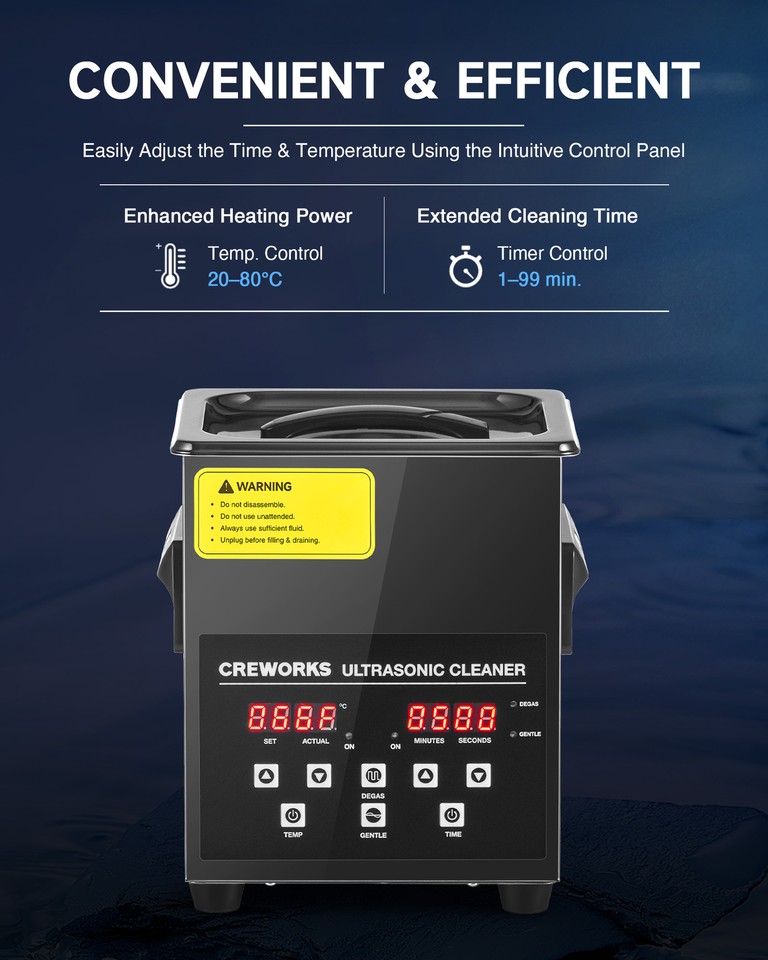 CREWORKS 2L 3L 6L 10L 15L 22L 30L Ultrasonic Cleaner with Degas ...
