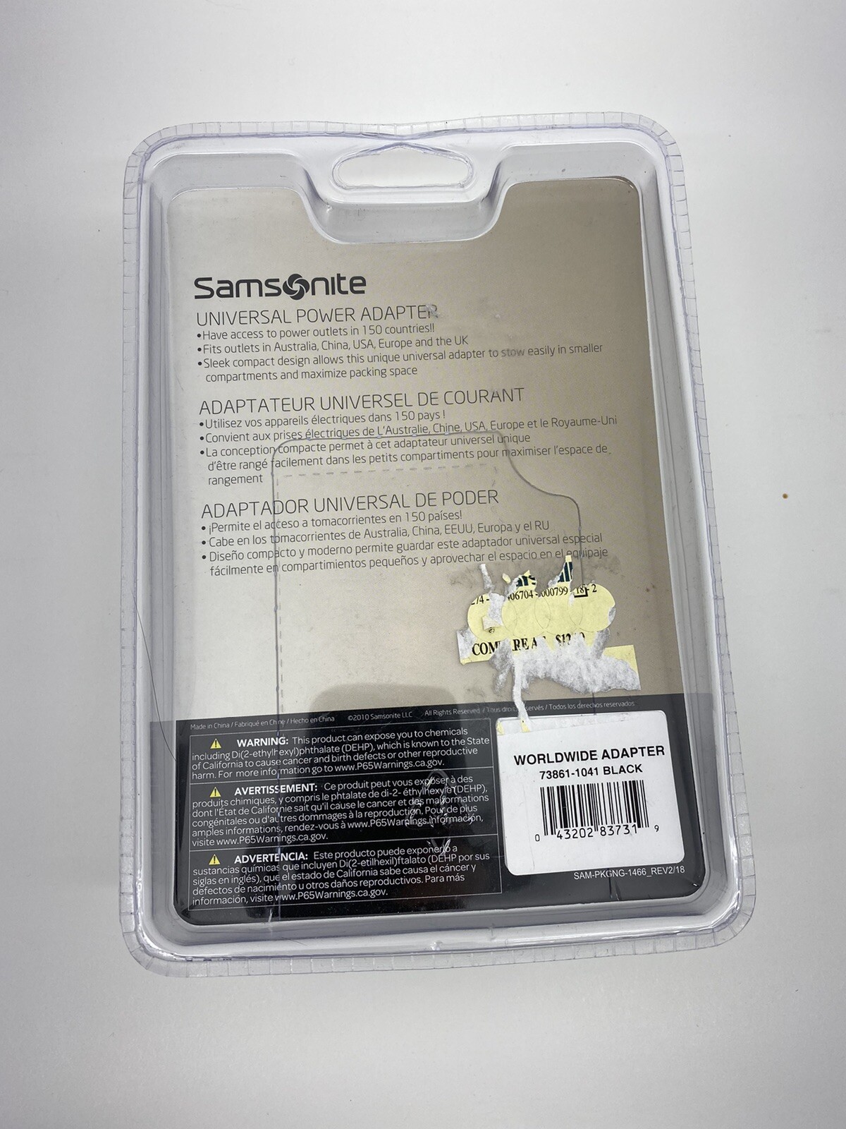 Samsonite Worldwide Travel Universal Power Adapter Black for sale ...