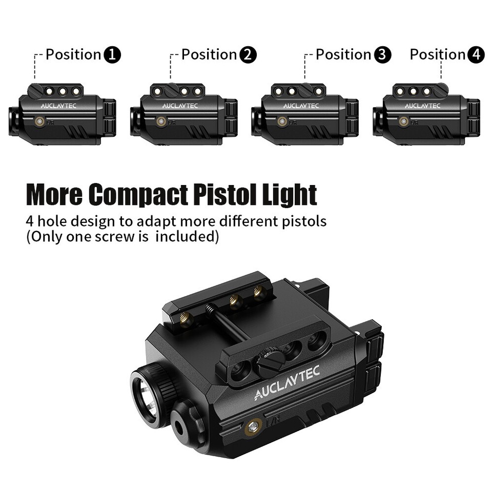 500 Lumen Pistol Light Laser Combo Tactical Flashlight Subcompact ...