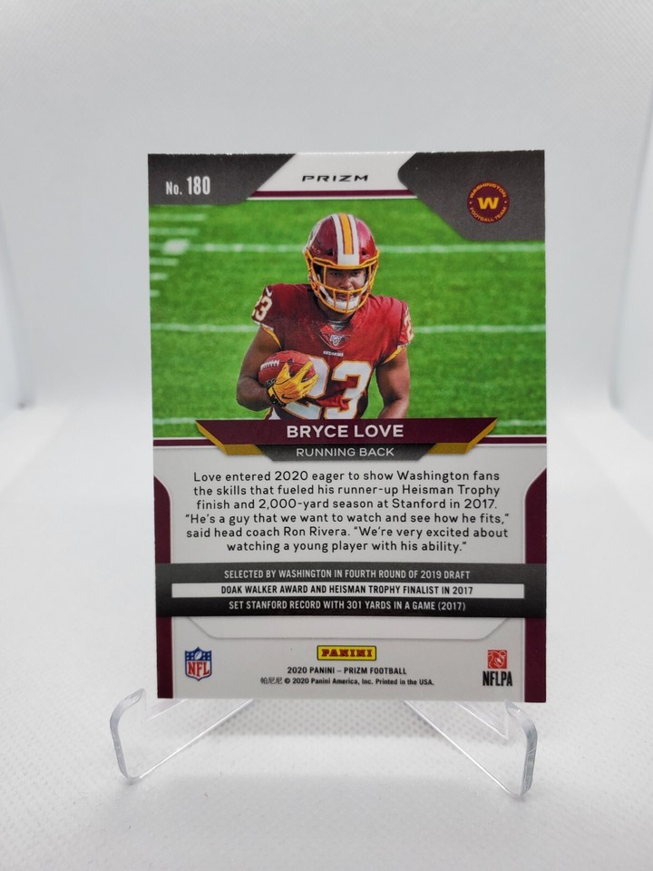 Bryce Love - Washington Commanders - 2020 Panini Prizm - Red Cracked ...