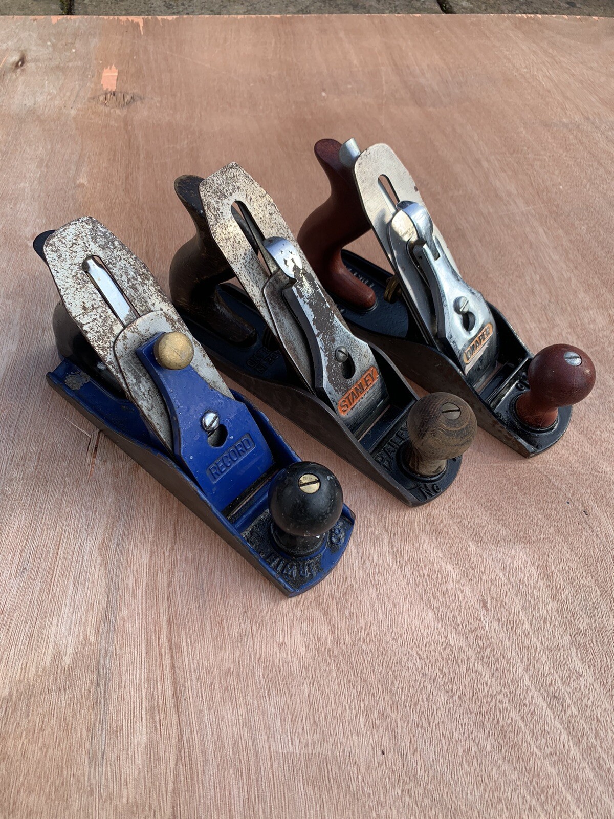 Wood Plane Set Draper/Record/Stanley Number 4 Vintage Set Of 3 | eBay