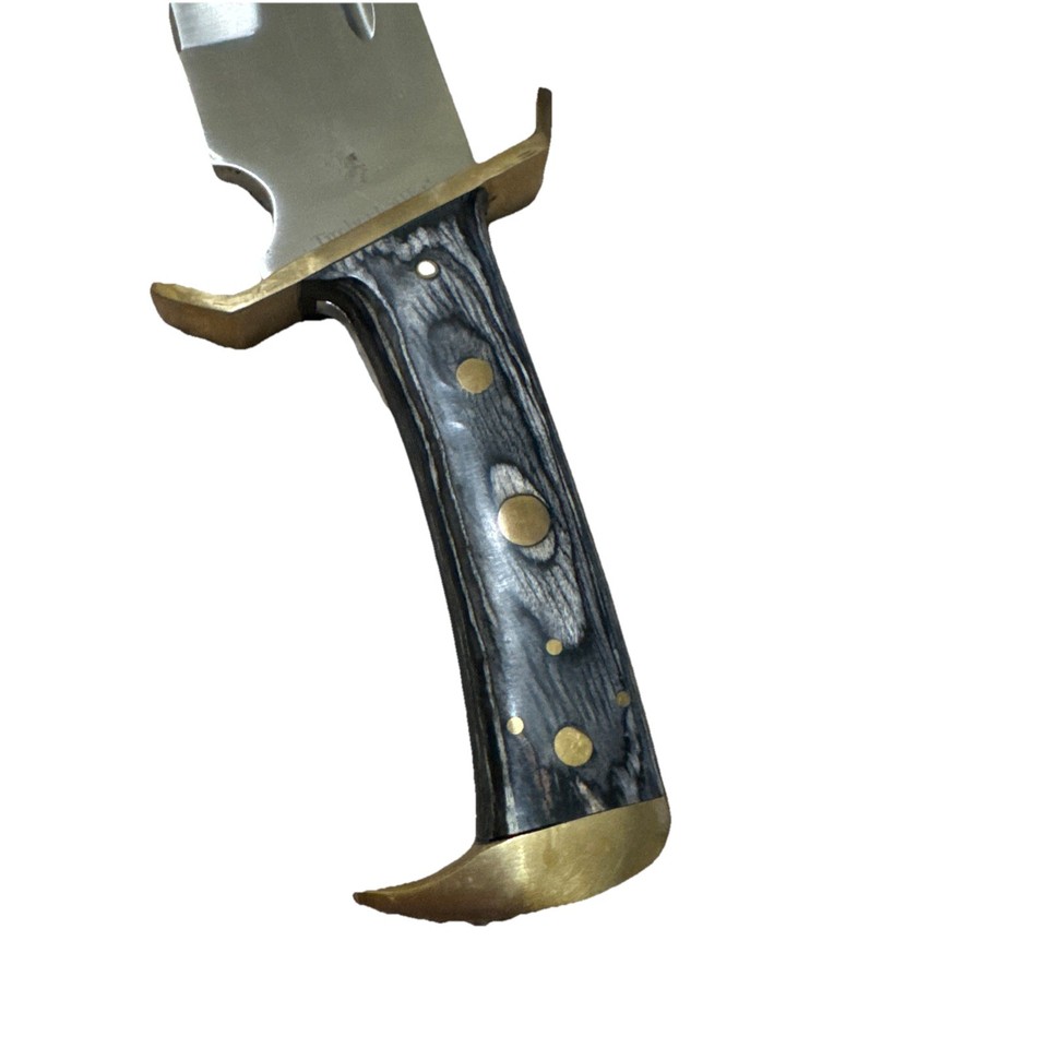 Timber Rattler Bowie Knife 16.5” Grey Wood Handle with Sheath | eBay