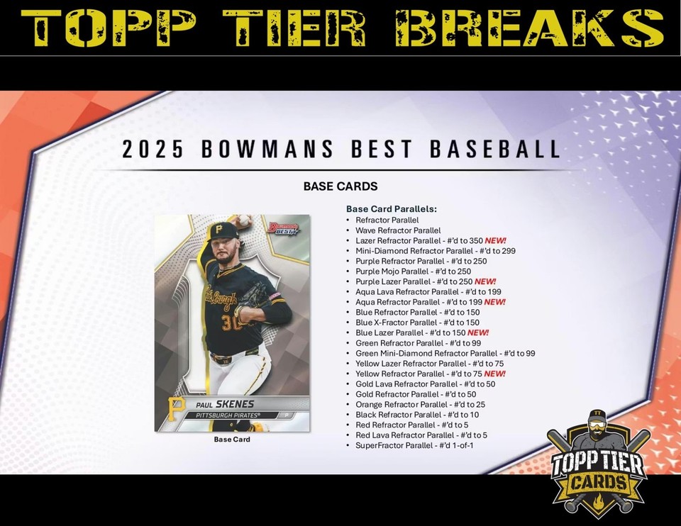 DETROIT TIGERS 2025 BOWMANS BEST BASEBALL 4X HOBBY BOX 1/2 CASE BREAK ...