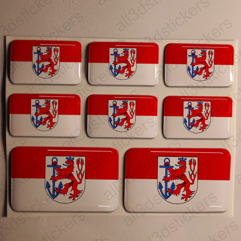 Sticker Düsseldorf Resin Domed Stickers Düsseldorf Germany Flag 3D ...