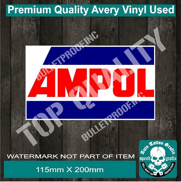 AMPOL MOTOR GASOLINE PUMP PETROL OIL Decal Sticker Vintage Hot Rod ...