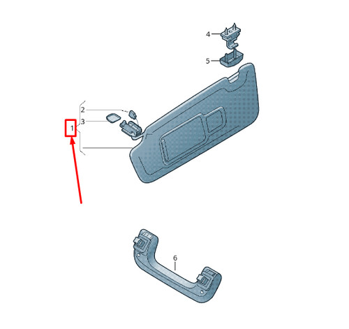 NEW AUDI A4 ALLROAD B8 LEFT SIDE SUN VISOR LHD 8U0857551J7C0 ORIGINAL ...