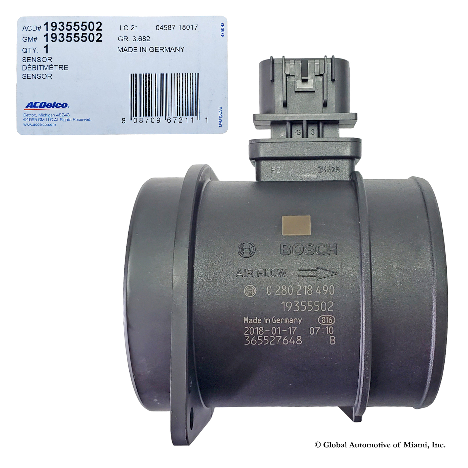 AC Delco Mass Air Flow (MAF) Sensor for 2009-2011 Buick Cadillac ...