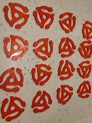 Lot of 16~ Orange Snap-In 45 RPM Vinyl Record Adaptor Spindles | eBay