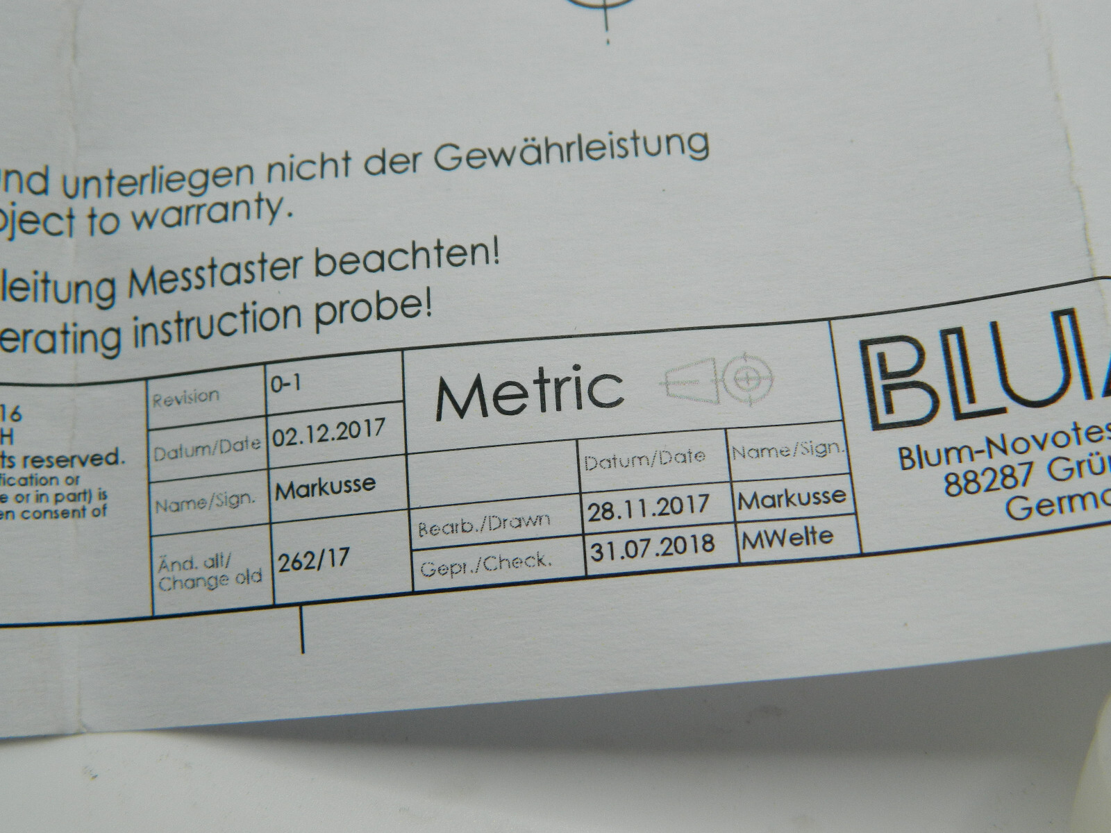 Blum Tastkopf WERKZEUGTASTER Blum Tasteinsatz Stylus Z+ 143570 | eBay.de