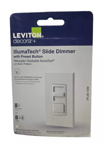 Leviton IPL06-10M IllumaTech Slide Dimmer in White, Ivory, or Light ...