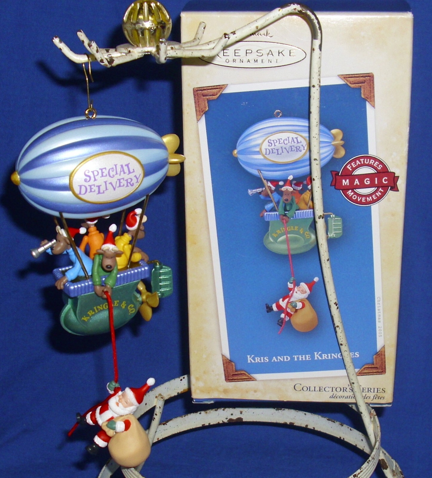 Hallmark Ornament Kris and the Kringles #5 2005 Santa Reindeer Blimp ...