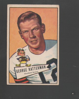 1952 Bowman Large Football Card #111 George Ratterman-Cleveland Browns ...