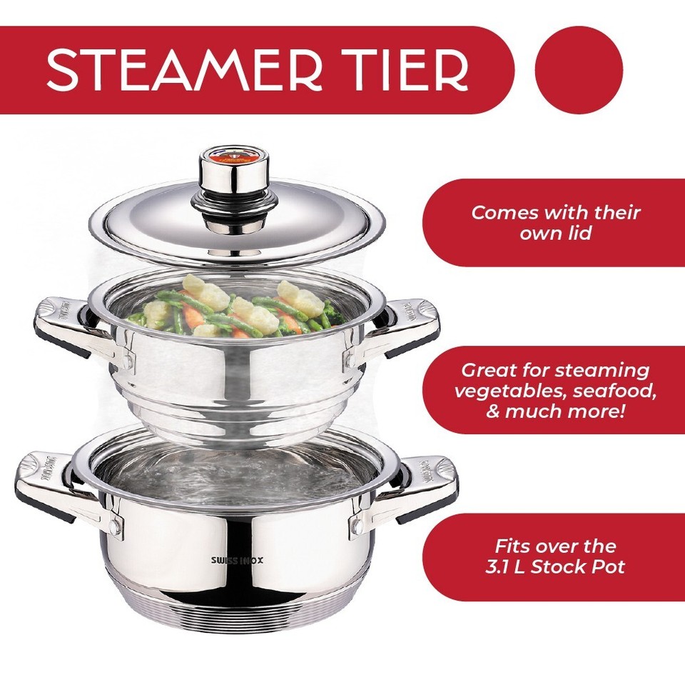 SWISS INOX 18 PCS Cookware Set. Fry Pots, Pans, Saucepan, Casserole | eBay