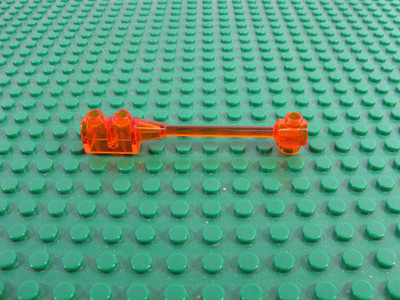 LEGO Trans-Neon Orange Bar 1x8 w/Brick 1x2 Top-Axle Holder Small End ...