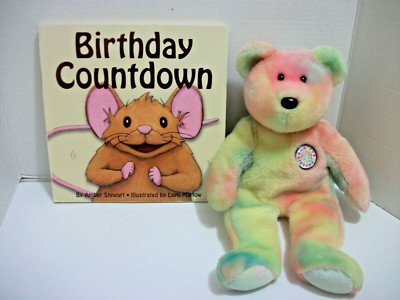 15" TY BEANIE BUDDY BIRTHDAY BEAR & BIRTHDAY COUNTDOWN BOARDBOOK | eBay