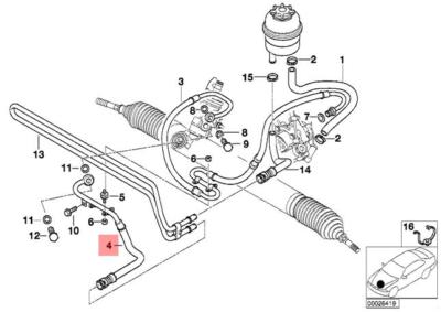 Genuine BMW E46 Cabrio Compact Hydro Steering Oil Return Pipe OEM ...