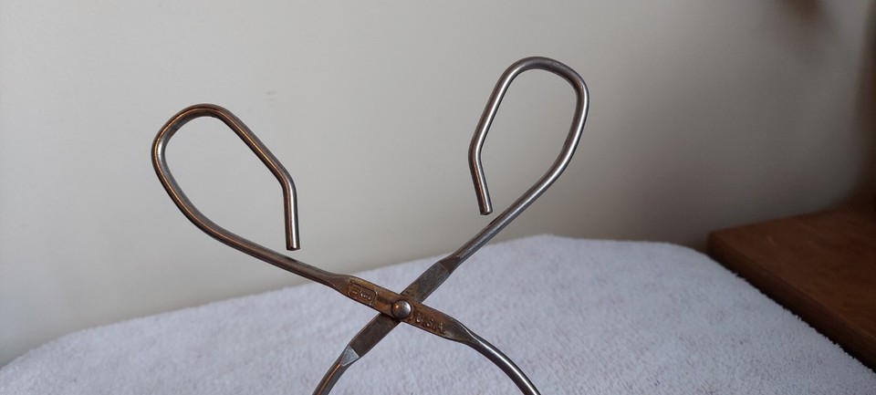 EKCO VTG STAINLESS 8" SCISSOR TONGS FOOD GRABBERS USA * KITCHEN UTENSIL ...