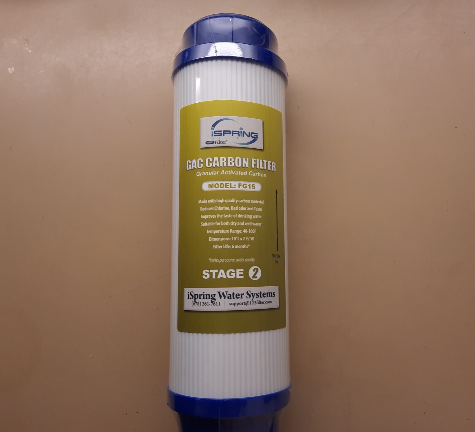 Ispring Water Filter FG15 Granular Activated Carbon Filter Stage 2 Fast ...