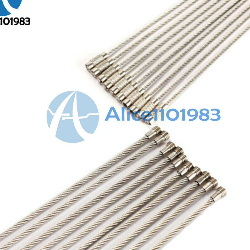 10PCS Stainless Steel EDC Aircraft Cable Wire Key Chain Ring Twist ...