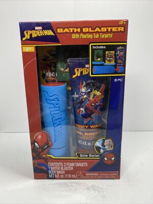 Marvel Spider-Man Bath Blaster And Floating Targets Toy Body Wash Apple ...