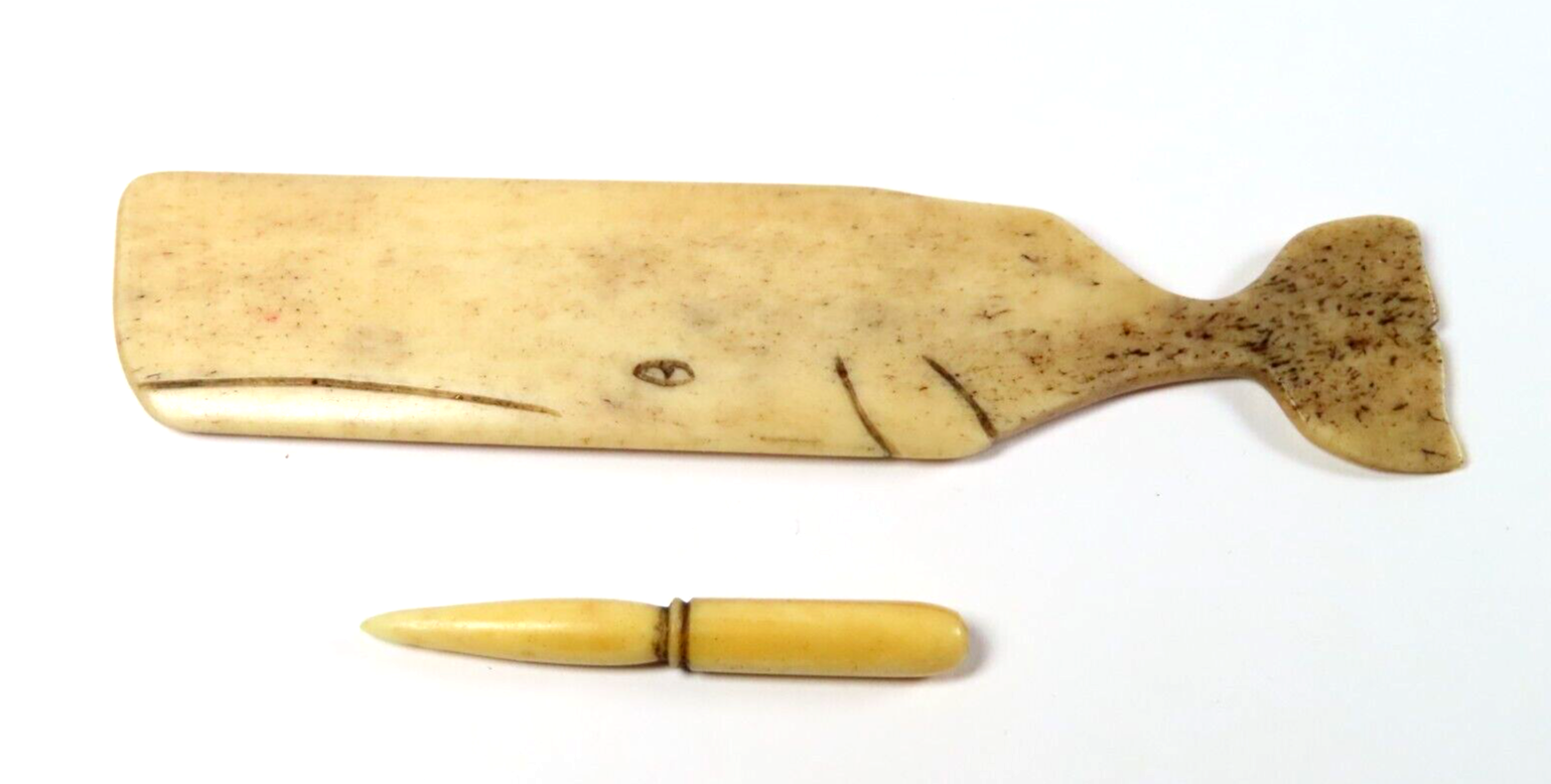 NICE 19TH CENTURY SAILOR MADE WHALE GAME COUNTER AND AWL SPIKE | eBay